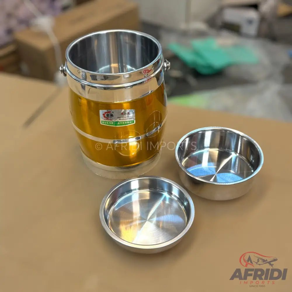 Stainless Steel 3L Lunch Box Leak Proof Durable – Afridi Imports